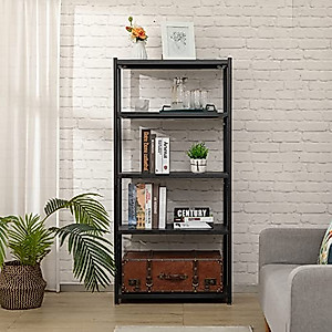 ALIMORDEN 27.5 Inch 5 Tire Storage Shelf Metal Wire Shelving Rcak Black Utility Rack Standing Corner Storage Cabinet