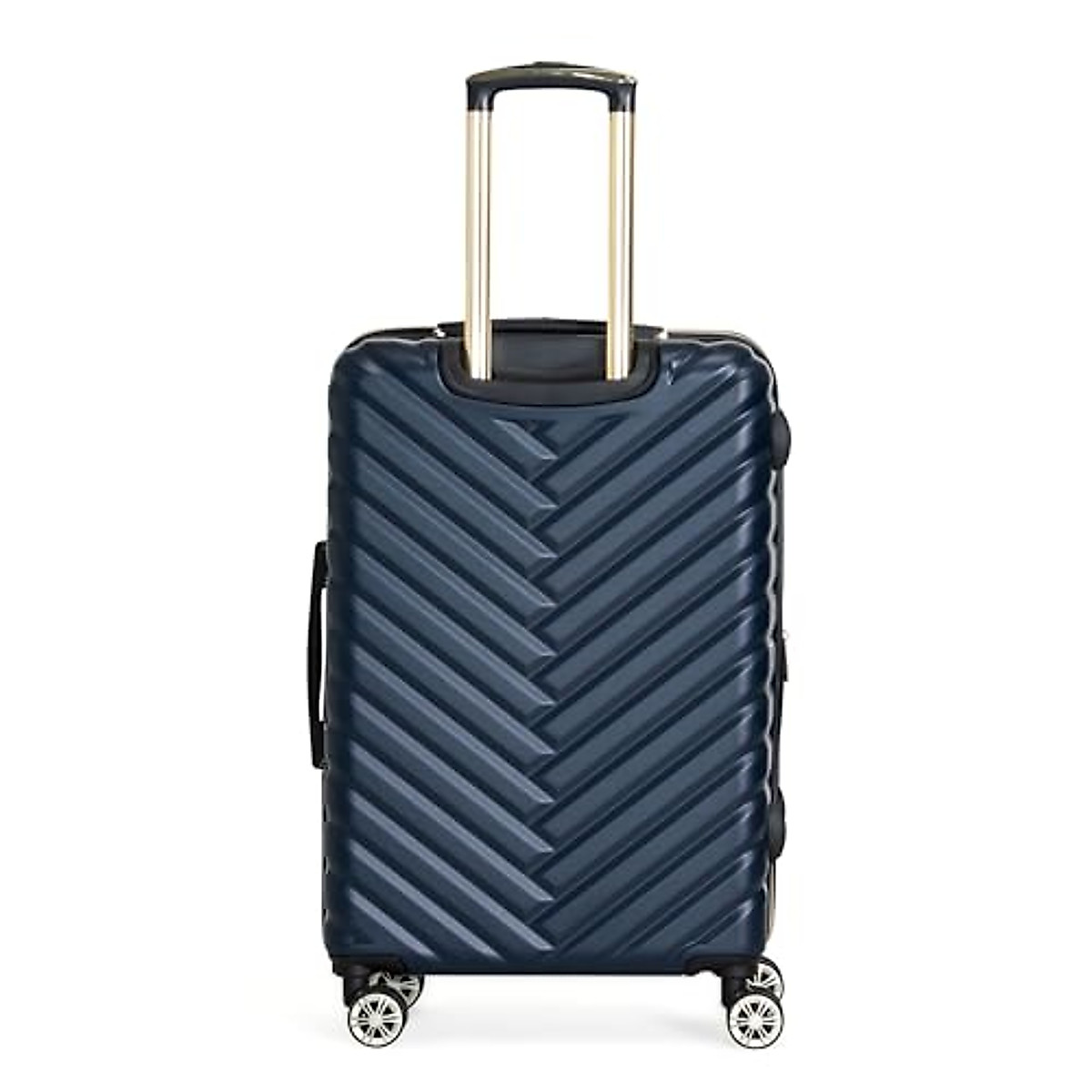 Kenneth Cole REACTION Madison Square Lightweight Hardside Chevron Expandable Spinner Luggage, Navy, 24-Inch Checked