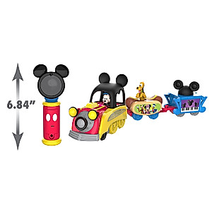 Disney Junior Mickey Mouse Funhouse Light the Way Train, Musical Toy Train Set with Controller, Preschool