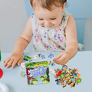 Max Fun Puzzles for Kids Ages 3-5, 20 Pieces Wooden Puzzles Dinosaur Puzzles for Toddlers Children Learning Educational Puzzles Boys and Girls Toys for 3+ Year Old (4 Puzzles)