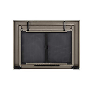 Pleasant Hearth CB-3300 Colby Fireplace Glass Door, Sunlight Nickel, Small