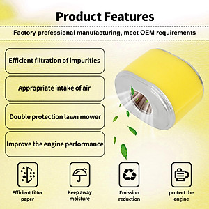 JICHEKU 17210-ZE1-505 Air Filter Replace for 17210-ZE1-820 17210-ZE1-822 OEM Air Cleaner Cartridge with Pre Filter Fits Honda GX160 GX200 GX140 Engine Air Cleaner Element 4 PCS