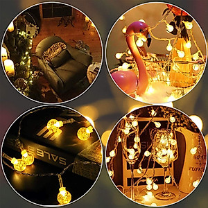 Battery Powered String Lights（2-Pack）, 50-LED Globe String Lights with 8-Lighting Modes, Battery Operated Waterproof String Lights for Home, Party, Christmas, Wedding, Garden Decoration 33.4ft