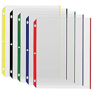Color Edge Sheet Protectors, 100/Box, by Better Office Products, Color Coded Edges, 8.5 x 11 Inches, 5 Assorted Colors, 100 Pack