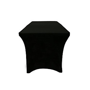 YOUR CHAIR COVERS - 6 ft Rectangular Fitted Spandex Tablecloths, Stretch Elastic Table Cover for Patio, Party, Birthday, Vendor, DJ, Massage Table - Black