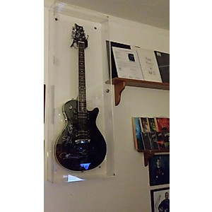DisplayGifts Electric Guitar Display Case Rack Hanger Holder Wall Mount Cabinet Lockable 98%UV Protection