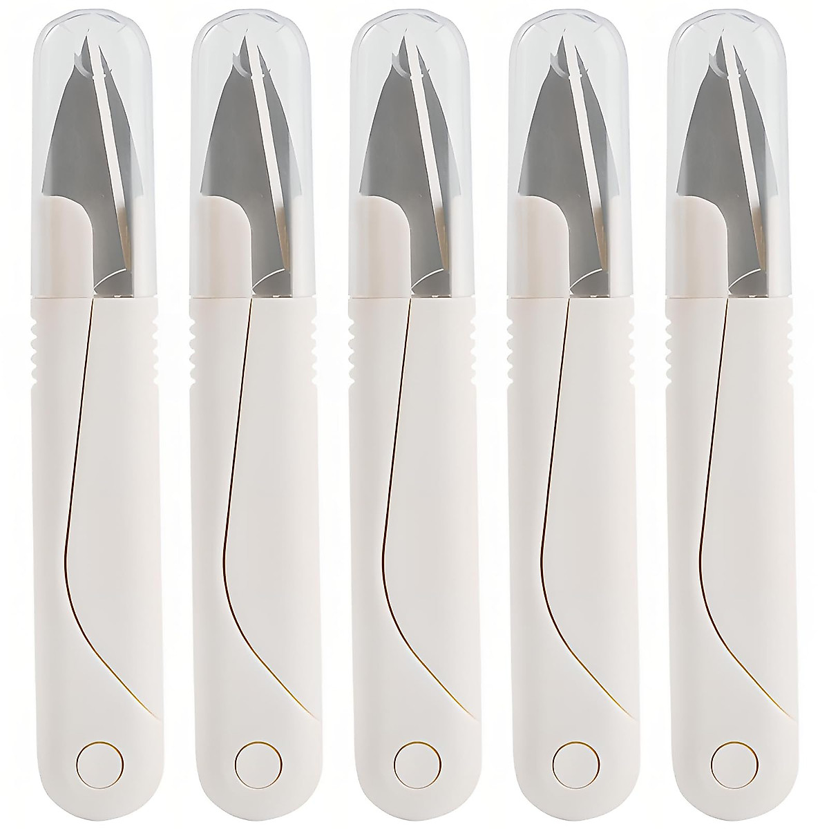 5-Pack Stainless Steel Thread Cutter Scissors - Ergonomic, Versatile, and Durable for Crafting, Embroidery, and Knitting