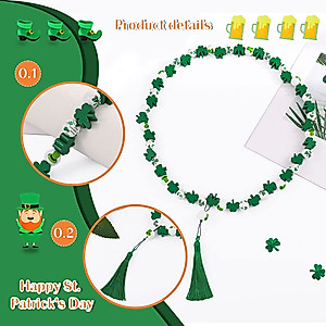 Jovono St.Patrick's Day Shamrock Necklace Irish Necklace Clover Necklace Accessories for Women and Men