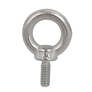 uxcell Lifting Eye Bolt M4 x 11mm Male Thread 304 Stainless Steel for Hanging, Pack of 5