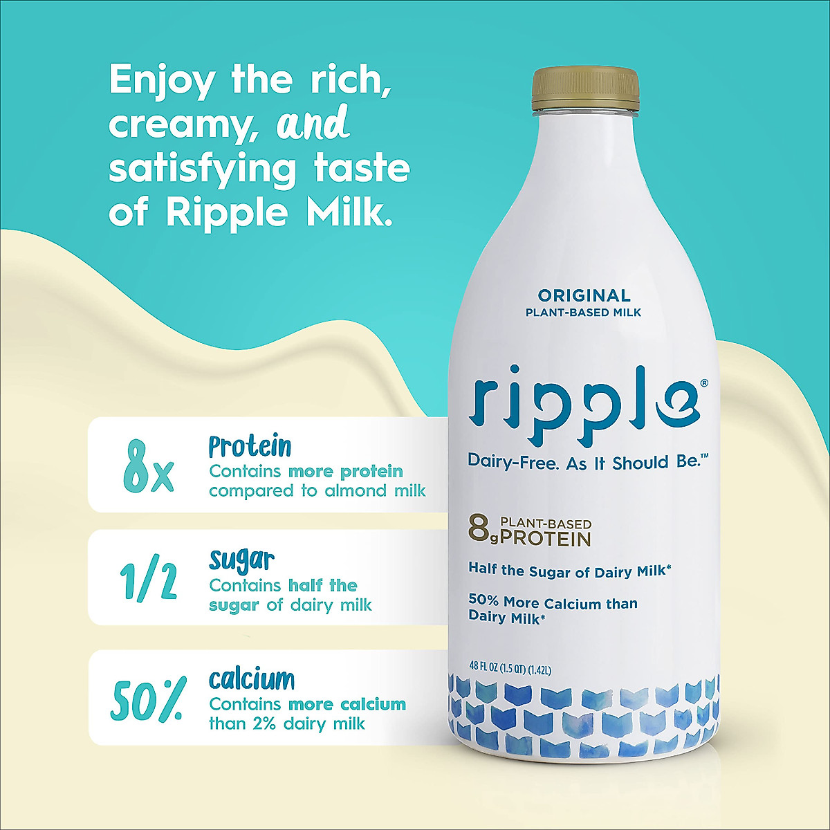 Ripple, Pea Milk, Original, 48 Oz