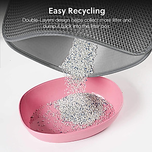 WePet Cat Litter Mat, Kitty Litter Trapping Mat, Honeycomb Double Layer Mats, No Phthalate, Urine Waterproof, Easy Clean, Scatter Control, Catcher Litter Tray Box Rug Carpet