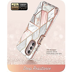 i-Blason Cosmo Series Designed for Moto G Stylus 5G Case (2022) [Not for 4G Version& 2020/2021 Version], Slim Stylish Protective Case with Built-in Screen Protector (Marble)