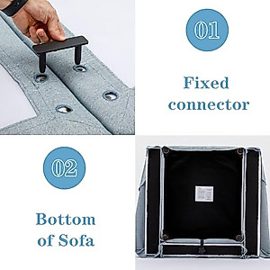 Convertible Modular Sectional Sofa Sleeper Couch,Free Combination Sofa Couch for Living Room,Seat Cushion and Back Cushion Removable and Washable,Light Blue (3 Seater with 1 Ottoman)