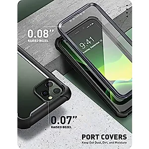 i-Blason Ares Case for iPhone 11 Pro Max 2019 Release, Dual Layer Rugged Clear Bumper Case with Built-in Screen Protector (Black)