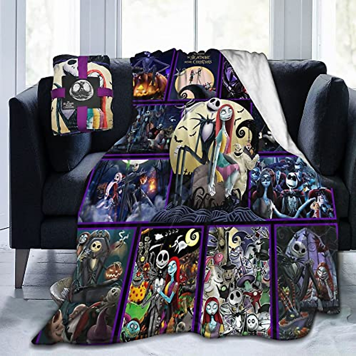 Christmas Blanket Flannel Halloween Throw Blanket Ultra Soft Warm Plush Bedding for Couch Bed Living Room Sofa Kids Children Adults Gifts 60"X50"