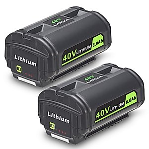 REACELL OP4060A 40V Battery Replacement for Ryobi 40V Battery 6Ah OP4040A OP4026 OP4030A OP4050A OP4060A1, 2 Packs 40V Battery Compatible for RYOBI 40V Tools