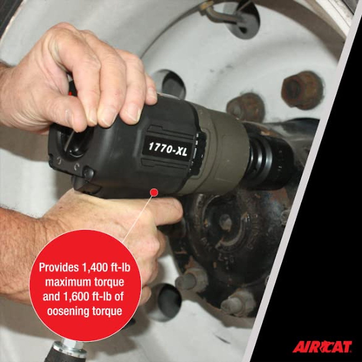 AIRCAT Pneumatic Tools 1770-XL 3/4 Inch Composite Impact Wrench 1600 ft-lbs