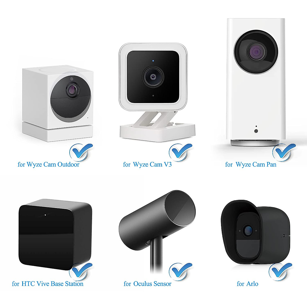 Camera Adhesive Suction Cup Wall Mount For Wyze Cam V3/Pro,for Wyze Cam Pan/V3,for Oculus Sensor,for HTC Vive Base Station,Swivel 360° Adjustable In/Outdoor Bracket with Washable Silica Gel(2 Pack)