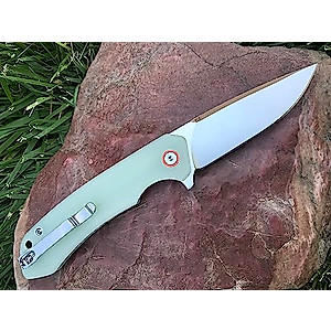 TACTICAL GEARZ Pocket Knife for EDC! G10 Handle! Razor Sharp D2 Steel Blade! Includes Sheath (Naos Ice)