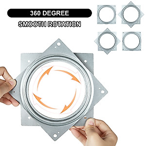 8Pack Lazy Susan Turntable Bearings, 6”Square Rotating Plate, 500lbs Capacity 5/16”Thick Swivel Plate for DIY Lazy Susan Project Storage Organizer Rack Cake Decorating Sculpture Displays