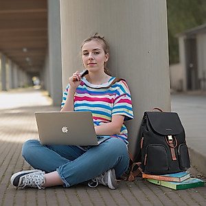 GOLF SUPAGS Laptop Backpack for Women College Computer Bag Work Travel Backpack Purse Fits 15 Inch Notebook (Black)