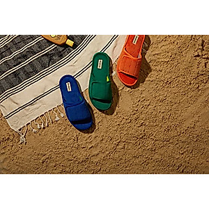 Dearfoams Men's Adjustable Indoor/Outdoor Memory Foam Machine Washable Summer Slide Slipper, Mandarin, 9-10