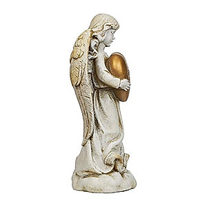 Joseph's Studio by Roman - Angel Holding Heart Memorial Garden Statue, Collection, 12.25" H, Resin and Stone, Decorative, Religious Gift, Home Indoor and Outdoor Decor, Durable, Long Lasting