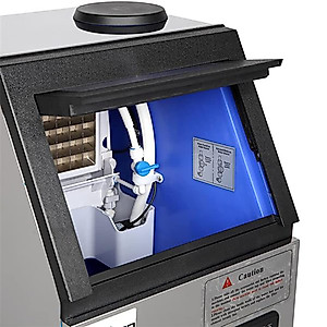 Zokop ZOKOP Commercial Ice Maker 110Lbs/24H, Stainless Steel Ice Machine with 24Lbs Ice Storage Capacity, Freestanding Under Counter ice Maker, Ideal for Home, Office, Restaurant, Bar, Coffee Shop