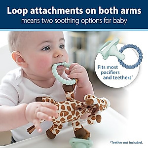 Dr. Brown's Lovey Pacifier and Teether Holder, 0 Months Plus, Giraffe with Green Pacifier