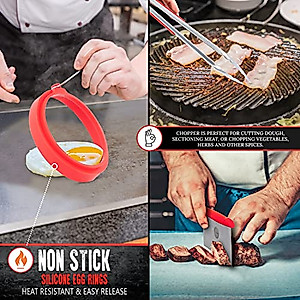 VirtuG Griddle Accessories Kit with Premium Roll-Up Bag for Blackstone and Camp Chef BBQ Accessories – Professional Spatula Accessories BBQ Grill Set – Stainless Steel Barbecue Tools for Camping