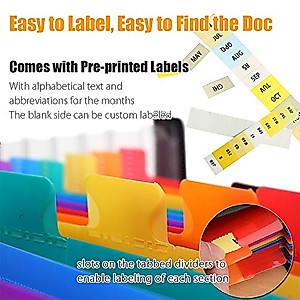 TriMagic Accordian Alphabetical File Organizer, Expanding Accordion Filing File Folder Organizer with 24 Pockets, A-Z Expandable Paperwork Paper Keeper Invoice Receipt Bill Document File Box