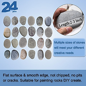 DECORKEY 24PCS River Rocks for Painting, DIY & Smooth Kindness, Rocks for Arts, Naturally Stone, 2-3inches 5.5 Pounds Perfect for Kids Party,Crafts, and Decoration
