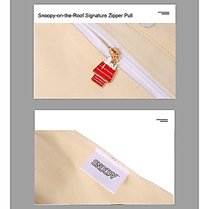 FINEX Woodstocks Genuine Peanuts Canvas Shoulder Tote Bag for small electronics books binders with Red Signature Zipper Pull