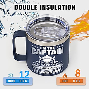 FROOBLEQUIRK 14 Oz Boating Tumbler – Captain & Boat Owner Gift, Nautical Accessories for Men, Pontoon Boater Gift, Funny Boat Lover Drinkware