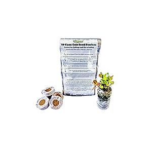 Viagrow Coco Coir Seed Starter Plugs, Sustainable Soil Pods, Expandable Coco Discs 50mm, 50-Pack