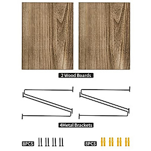 Maxpeuvon Deep Floating Shelves, 12" Deep Wood Wall Mounted Shelf Rustic Large Storage Rack for Home Decor Disply, Cat Hanging Organizer for Bedroom Bathroom Kitchen Living Room Laundry, Set of 2