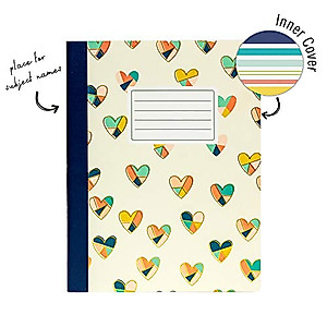 Pukka Pad, Carpe Diem Composition Notebooks - 3 Pack of Journals Featuring 140 Pages of College Ruled 80GSM Paper with Sturdy Cover Stock - 9.75 x 7.5in - Floral Love