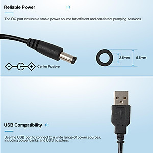 Smarkey 9 Volt USB Car Adapter for Medela Pump-in-Style Advanced Breast Pump Replaces Part # 67174 or 920.7010 9207010（Easy to Carry When Travel）