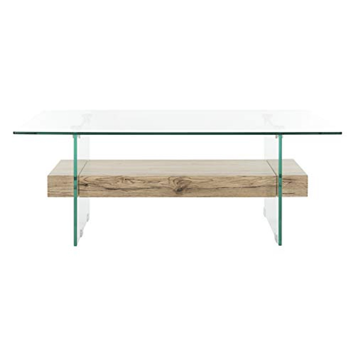 Safavieh Home Kayley Natural and Glass Coffee Table