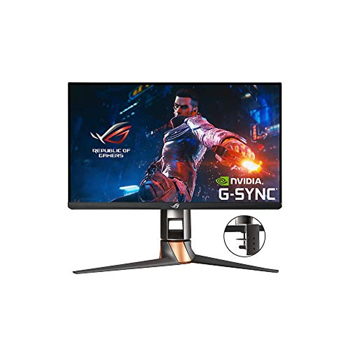 ASUS ROG Swift 360Hz PG259QNR 24.5” HDR Gaming Monitor, 1080P Full HD, Fast IPS, 1ms, G-SYNC, ULMB, NVIDIA Reflex Latency Analyzer, HDMI DisplayPort USB, Desk Mount Kit, VESA Wall Mountable, HDR10