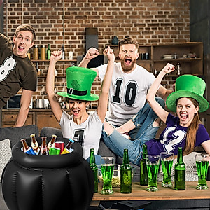 2 Pack Large Halloween Inflatable Cauldron Drink Cooler Halloween Cooler for Drinks, Witch Cauldron Beverage Holders for Halloween Party Decoration Witch Party Supplies, 22 x 18 Inch