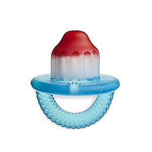 Itzy Ritzy Teensy Teether - Soothing Silicone Hollow Teether Features Flexible, Easy-to-Hold Handle, Hero Pop