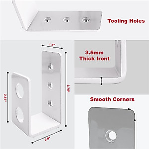SecurityMan Heavy Duty 2x4 Door Barricade Brackets - Kick Proof Up to 700lbs, Install in Minutes -(2pc) Thick 3.5mm Iron Metal U Bracket - Gate Bar Holder for Indoor/Outdoor Door Security Brace Bar