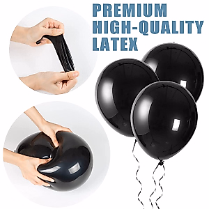 Black Balloons Latex Party Balloons,12inch 62Pack Round Helium Balloons for Birthday Party Graduation Anniversary Wedding Or Other Party Decorations