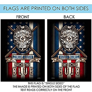 Toland Home Garden 1112390 Back The Blue Police Flag 12x18 Inch Double Sided Police Garden Flag for Outdoor House Patriotic Flag Yard Decoration