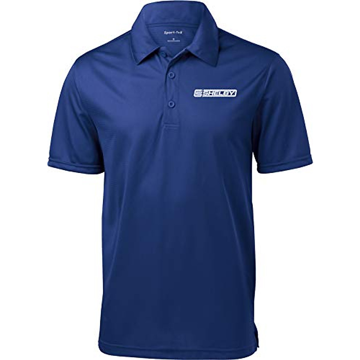 Ford Mustang Shelby Crest Pocket Print Textured Polo, Royal Small