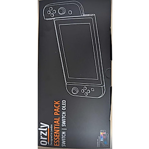 Orzly Switch Accessories Bundle – Carry Case for Nintendo Switch Console (NOT OLED MODEL) Tempered Glass Screen Protectors, USB Charging Cable, Switch Games Case, Comfort Grip Case & Headphones - RED