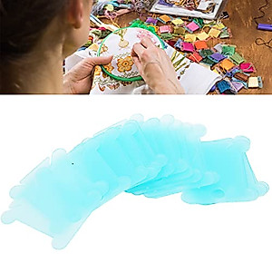 100PCS Plastic Floss Bobbin - Transparent Matte Embroidery Floss Bobbins for Organizing Threads, Cross Stitch Supplies - Environmental Plastic Floss Winder and Thread Organizer