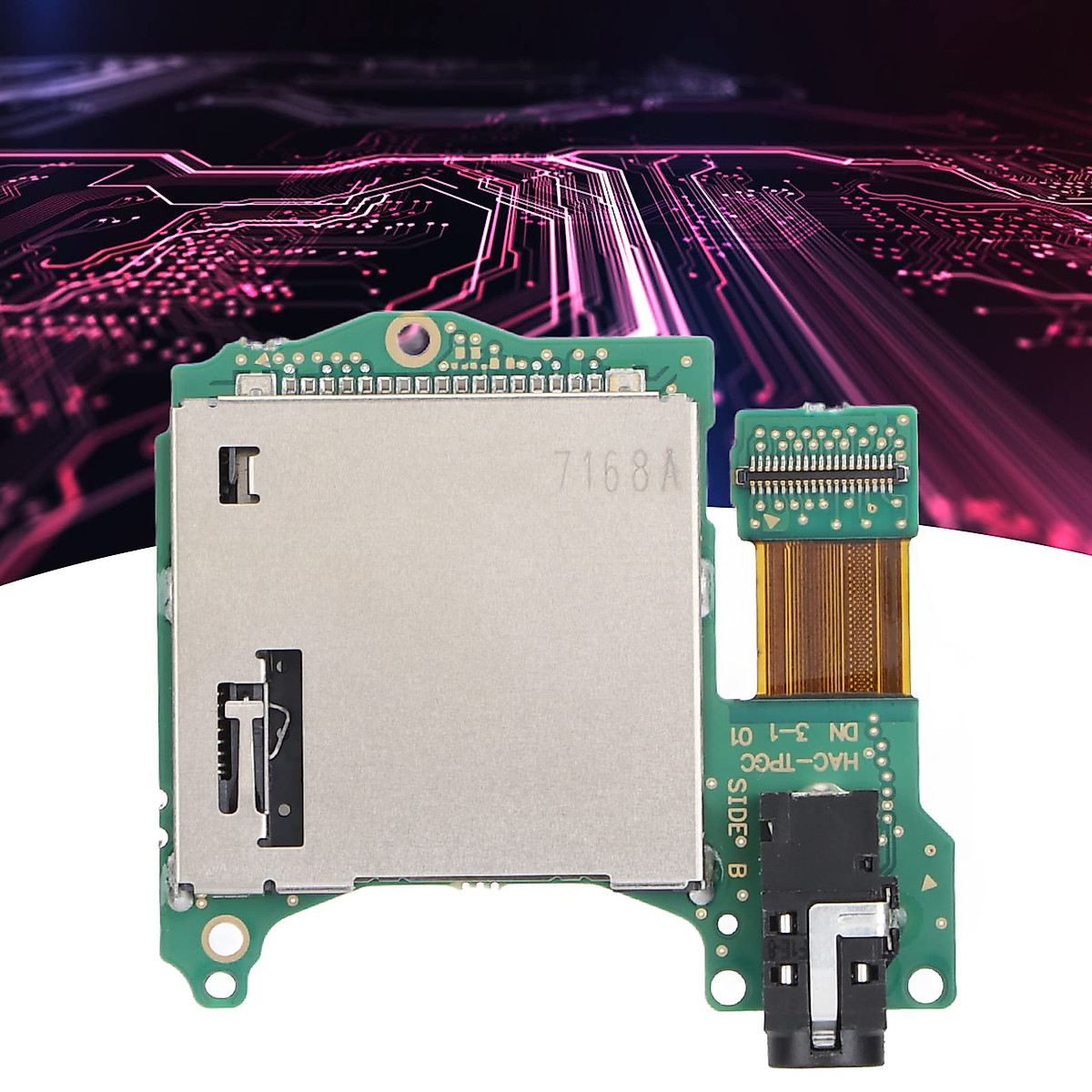 KOSDFOGE PCB Game Card Read Slot for Switch Game Cartridge Tray with Earphone Hole Port Compatible with Switch Repair Part