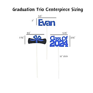 Graduation Table Centerpieces, Class of 2024 Table Centerpieces, Graduation Centerpieces, Graduation Decorations 2024, 3 in a Pack, by Zee Best Celebrations
